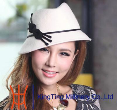 China Hand Made T Show wool floppy hat for Normal day / Church , cloche hats for sale