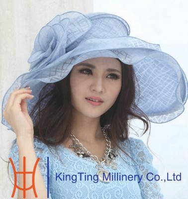 China Wide down Brim Organza Hats for sale