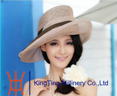 China Natural Raffia Laides sinamay church hats for Wedding / Party / T show for sale