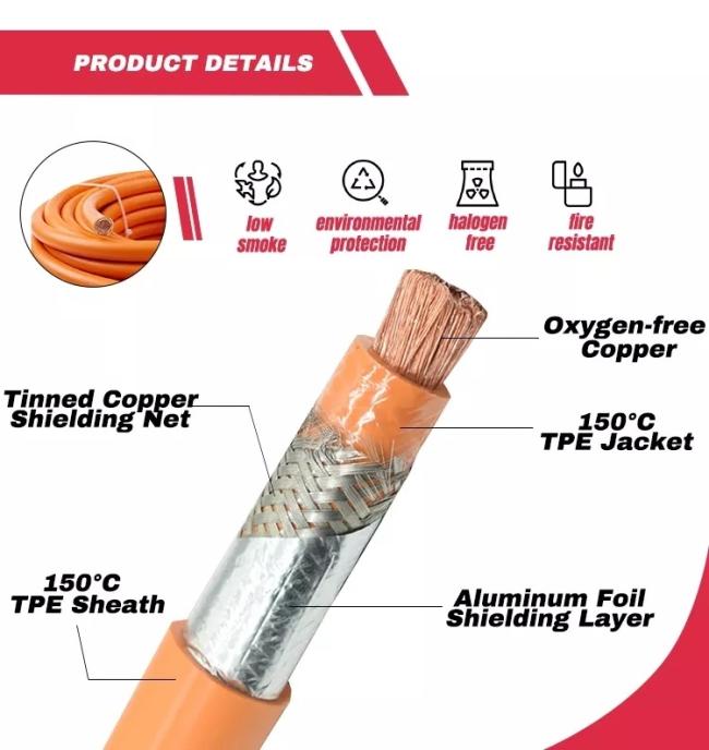 XLPE Cable New Energy Car Fast Charging Cable Hv EV Cable for Electric Cars 50mm2