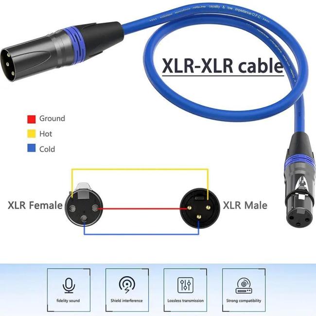 Customized Male to Male XLR Cable 20 FT XLR Microphone Cable Roll