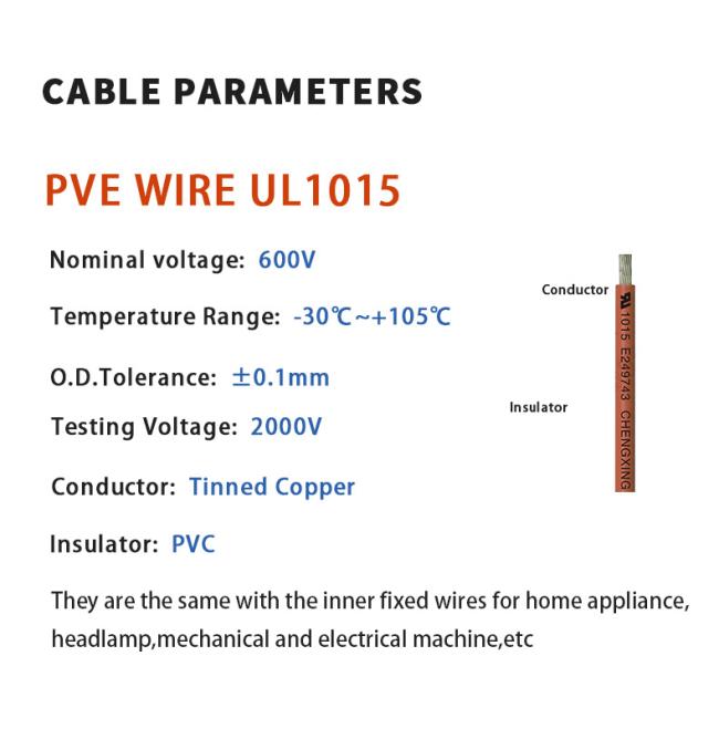 Factory Direct Sale 1-30AWG Tinned Copper PVC Jacket UL1015 XLPE Control Cable