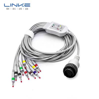 China Multi Leads Tinned Copper ECG EKG Cable For Medical High Voltage Signal Monitoring for sale