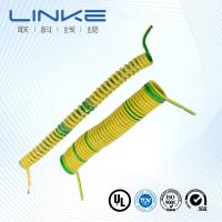China PUR yellow green spiral cable, spring wire, coil cable for sale