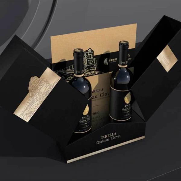 Quality Premium Luxury Wine Bottle Packaging Box With Ribbon And Inner Tray for sale