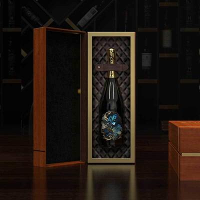 China Luxury Handmade MDF Wooden Wine Box with Custom Gold Stamping Logo - Premium Wine Gift Packaging for sale