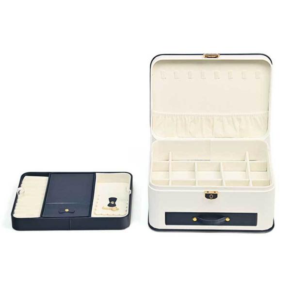 Quality Premium Customizable PU Leather Jewelry Box with Mirror for sale