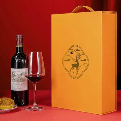 China Premium Rigid Cardboard Wine Box for Wine Brand,Fully Custom Luxury Wine Packaging Gift Box for sale
