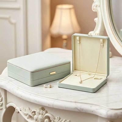 China Soft Microfiber Suede Jewelry Gift Box for Necklaces, Custom Wholesale Necklace Packaging Box for sale