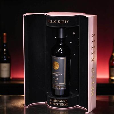 China Custom Double Door Wine Gift Box, Luxury Rigid Cardboard Red Wine Packaging Box With EVA Foam Insert for sale