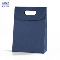 Quality Luxury Flat Handle Kraft Paper Bag Custom Black Packaging Paper Box Printed Bag for sale