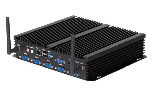 Quality Win10 IoT Industrial Mini PC with 6 LAN 8GB RAM 32GB CPU J1900 4GB VGA Display Fanless Design for Linux RS232/422/485 GPIO WiFi for sale