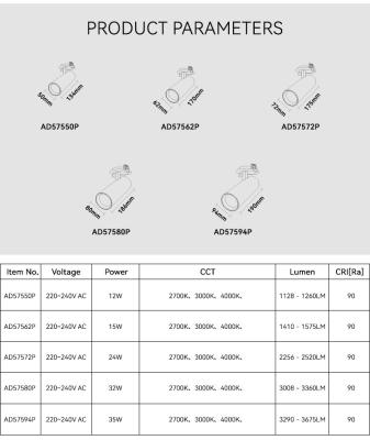 China Directional Semi Recessed Ceiling Spotlight 2520lm Adjustable Recessed Downlight for sale