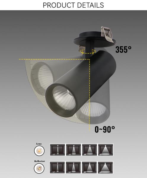 Quality Rotatable Semi Recessed Spotlight Commercial Adjustable SpotLight for sale