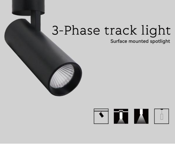 Black Finish Surface Downlight Adjustable Angle 12W Surface Mounted Spotlight