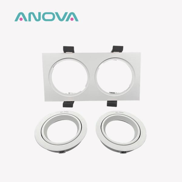 Quality Dual-Head Square Recessed Spotlight 20° Tilt & Rotating Housing for sale