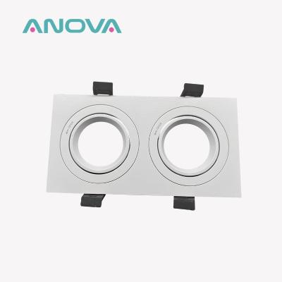 Quality Dual-Head Square Recessed Spotlight 20° Tilt & Rotating Housing for sale