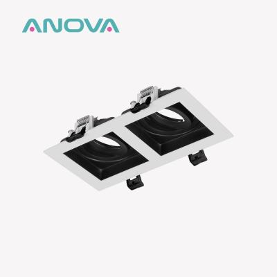 Quality Dual-head GU10 MR16 Commercial Adjustable Recessed Spotlight Downlight Frame for sale