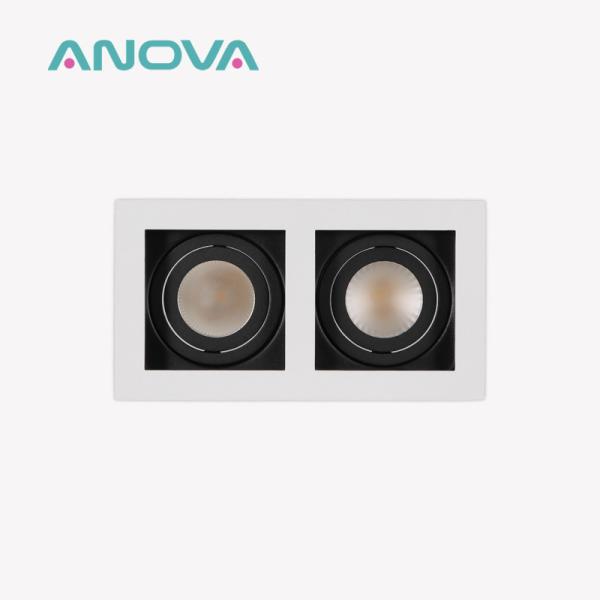 Quality Dual-head GU10 MR16 Commercial Adjustable Recessed Spotlight Downlight Frame for sale