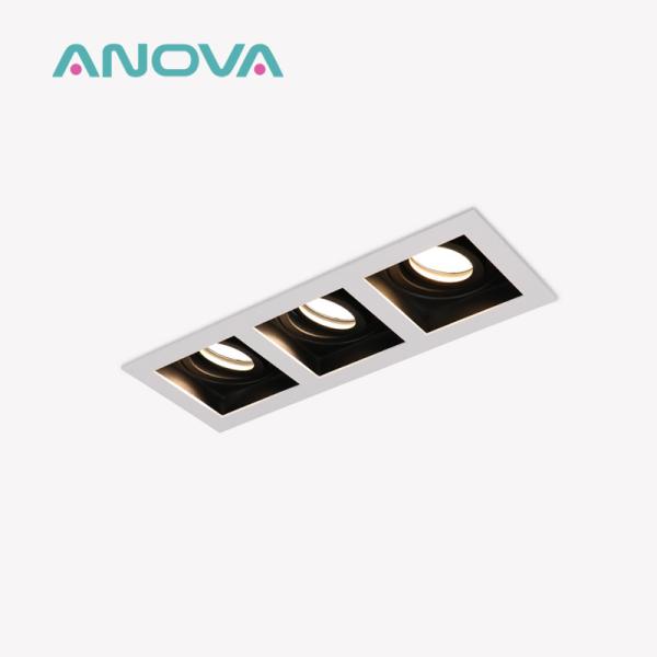 Quality Recessed Spotlight Downlight Frame Triple-head GU10 MR16 Commercial Adjustable for sale