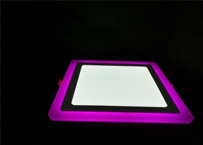 China Flat Embedded Square Recessed Led Lighting 18 + 6w Super Thin With Pink Edge for sale