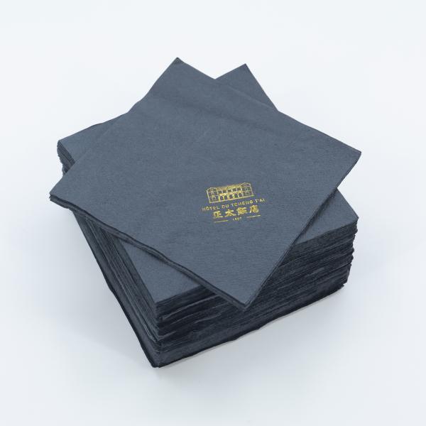 Quality 33*33cm Black Cocktail Napkins Personalized 18g Disposable Dinner Napkins for sale