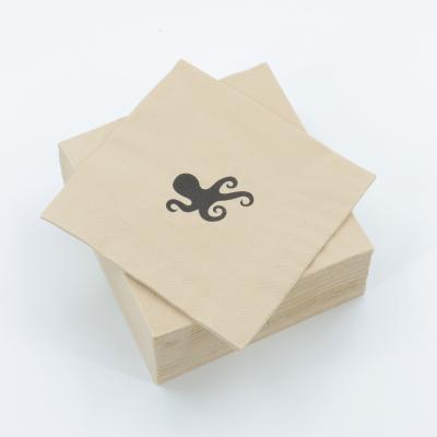 China Custom Printed Cocktail Napkins Wedding Bamboo Dinner Napkins With Logo for sale