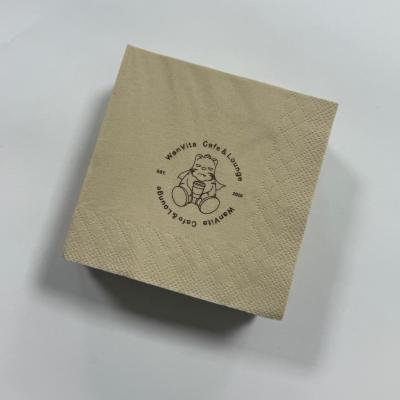 China Eco Bamboo Dinner Napkins Degradable 3 Ply Dinner Napkins 40x40cm for sale