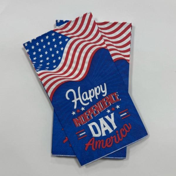 Quality 2 Ply 1/6 Fold Printed Paper Napkins 42*33cm Food Safe Restaurant Paper Napkin for sale