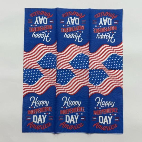 Quality 2 Ply 1/6 Fold Printed Paper Napkins 42*33cm Food Safe Restaurant Paper Napkin for sale