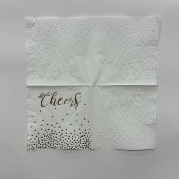 Quality Spot Gold Foil Paper Napkin 25x25cm To 40x40cm Custom Gold Foil Napkins for sale