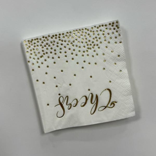 Quality Spot Gold Foil Paper Napkin 25x25cm To 40x40cm Custom Gold Foil Napkins for sale