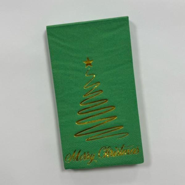 Quality 33*40cm Christmas Paper Napkins 2 Ply 1/6 Fold Virgin Wood Pulp Material for sale