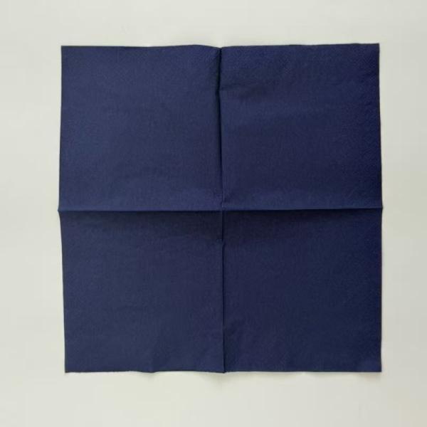 Quality Blue Cocktail Paper Napkins 25x25cm 2 Ply Soft 1/4 Fold For Beverage Parties for sale