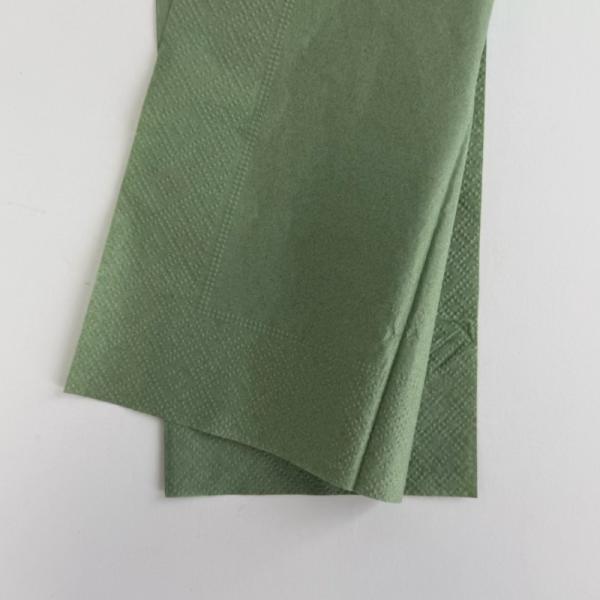 Quality 33*40cm Green Paper Napkins 1/4 Fold Printed Cocktail Napkins for sale