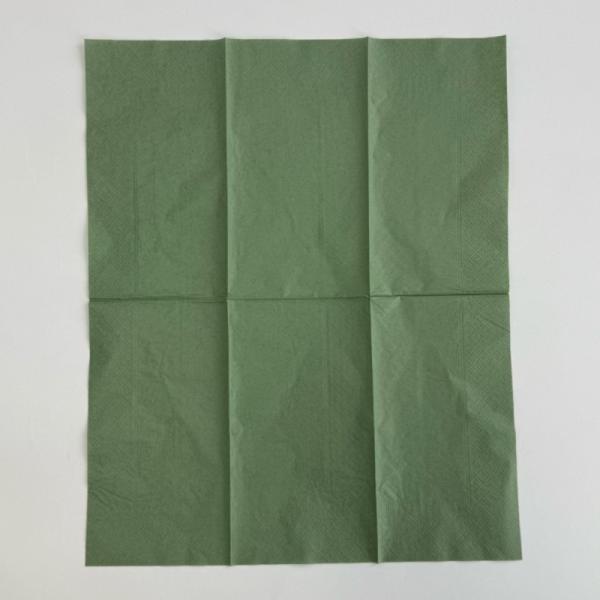 Quality 33*40cm Green Paper Napkins 1/4 Fold Printed Cocktail Napkins for sale