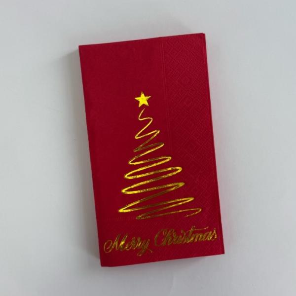 Quality Disposable Red Paper Napkins 33*40cm Gold Silver Foil Paper Napkin For Christmas for sale