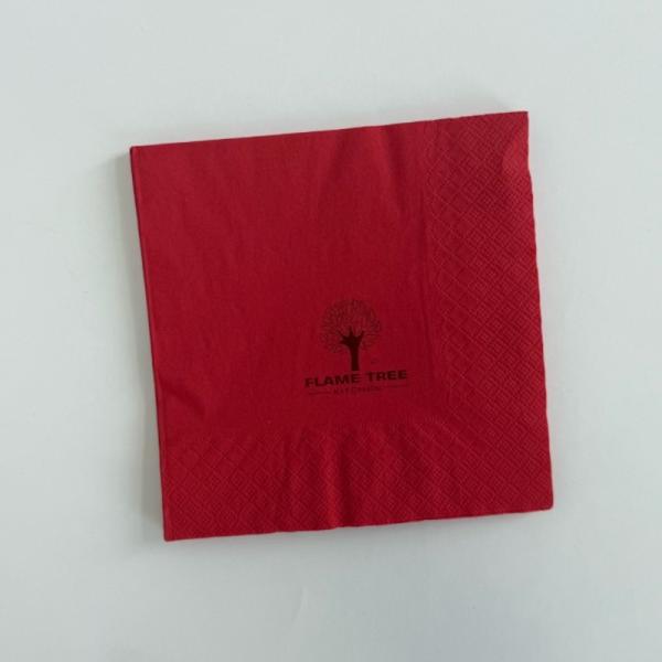 Quality Red 25*25cm Cocktail Paper Napkins Customized Napkins For Birthday for sale