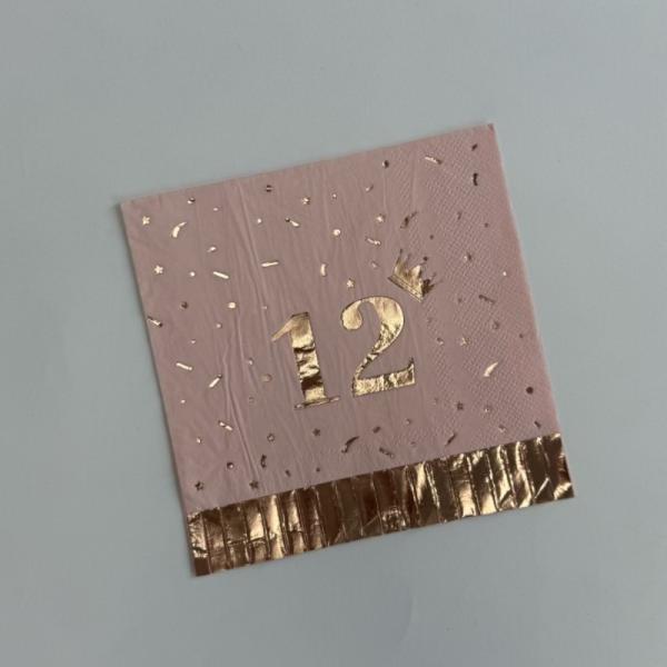 Quality 25*25cm Gold Foil Paper Napkin 1/4 Fold For Birthday Party Adult Ceremony for sale