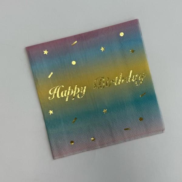 Quality Gold Hot Stamping Colored Paper Napkin 27*27cm Gold Foil Cocktail Napkins for sale