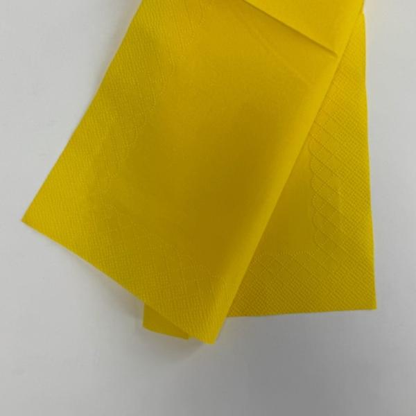 Quality Yellow Square Table Paper Napkins Custom Logo Printed Paper Napkins for sale