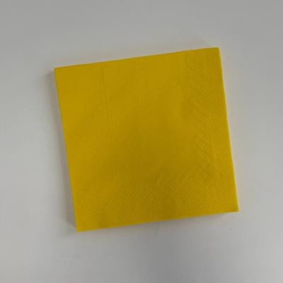 China Yellow Square Table Paper Napkins Custom Logo Printed Paper Napkins for sale