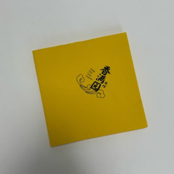 Quality 25*25cm 2 Ply Yellow Tissue Dinner Napkin Folded Disposable Paper Napkins for sale