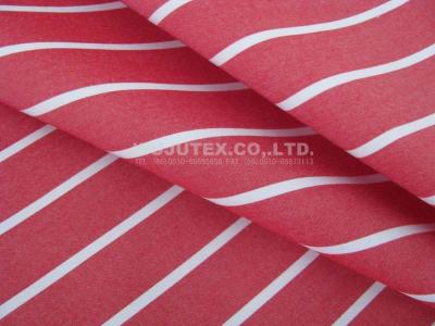 China Stable Quality 100% Cotton Yarn Dyed Fabric, Red White Stripe Plain Weave Fabric for sale