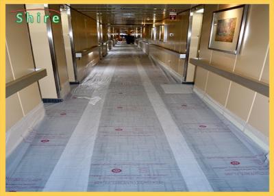 China Coated  Adhesive Plastic Cover , Sticky Carpet Protector Roll Ldpe Backing for sale