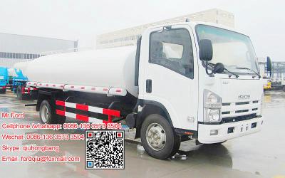 China Isuzu elf  white color 700p water bowser truck 10000L powerful engine 190hp for sale