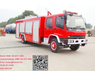 China Isuzu fvr fire truck 4x2 6m3 fire fighting sprinklers for sale