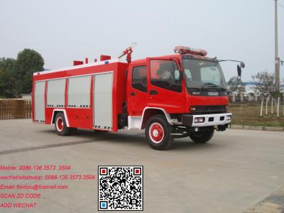 China Isuzu fvr Isuzu water tank-foam fire fighting truck Isuzu 6m3 fire engine for sale