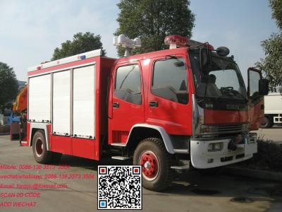 China Isuzu fvr fire truck manufacturers water tank 6m3 fire fighting sprinklers for sale