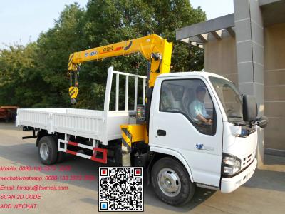 China Isuzu 600p Arm crane truck xcmg brand 3.2T straight boom crane for sale